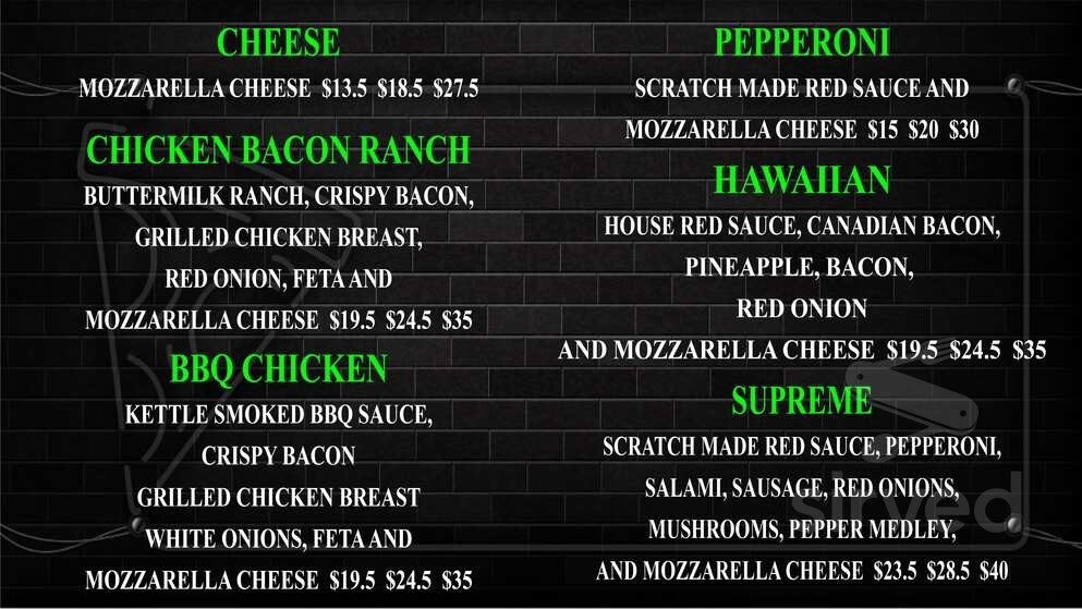 Myles Pizza Depot menu in Eatonville, Washington, USA