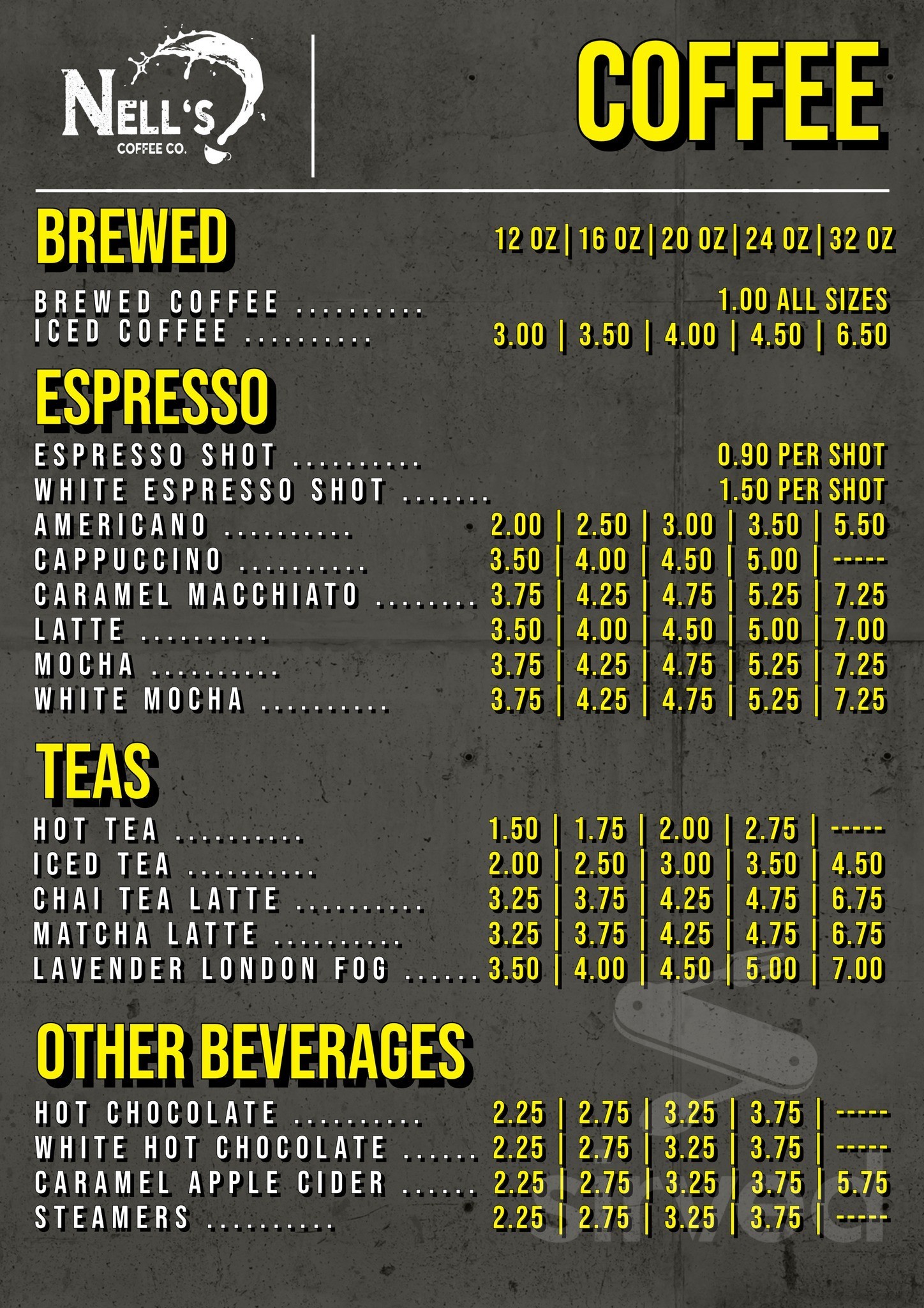 Nell's Coffee menus in Rock Springs, Wyoming, United States