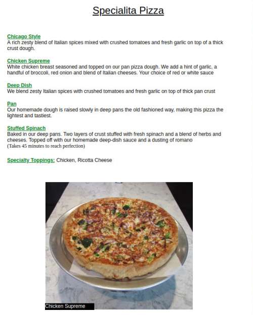 Abruzzi Italian Cucina menu in Irwin, Pennsylvania, USA