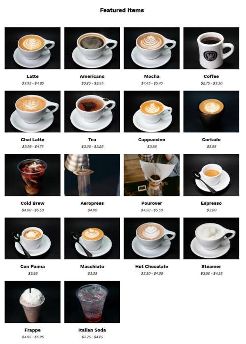 Black Dog Coffee House - 24th Street menu in Billings, Montana, USA