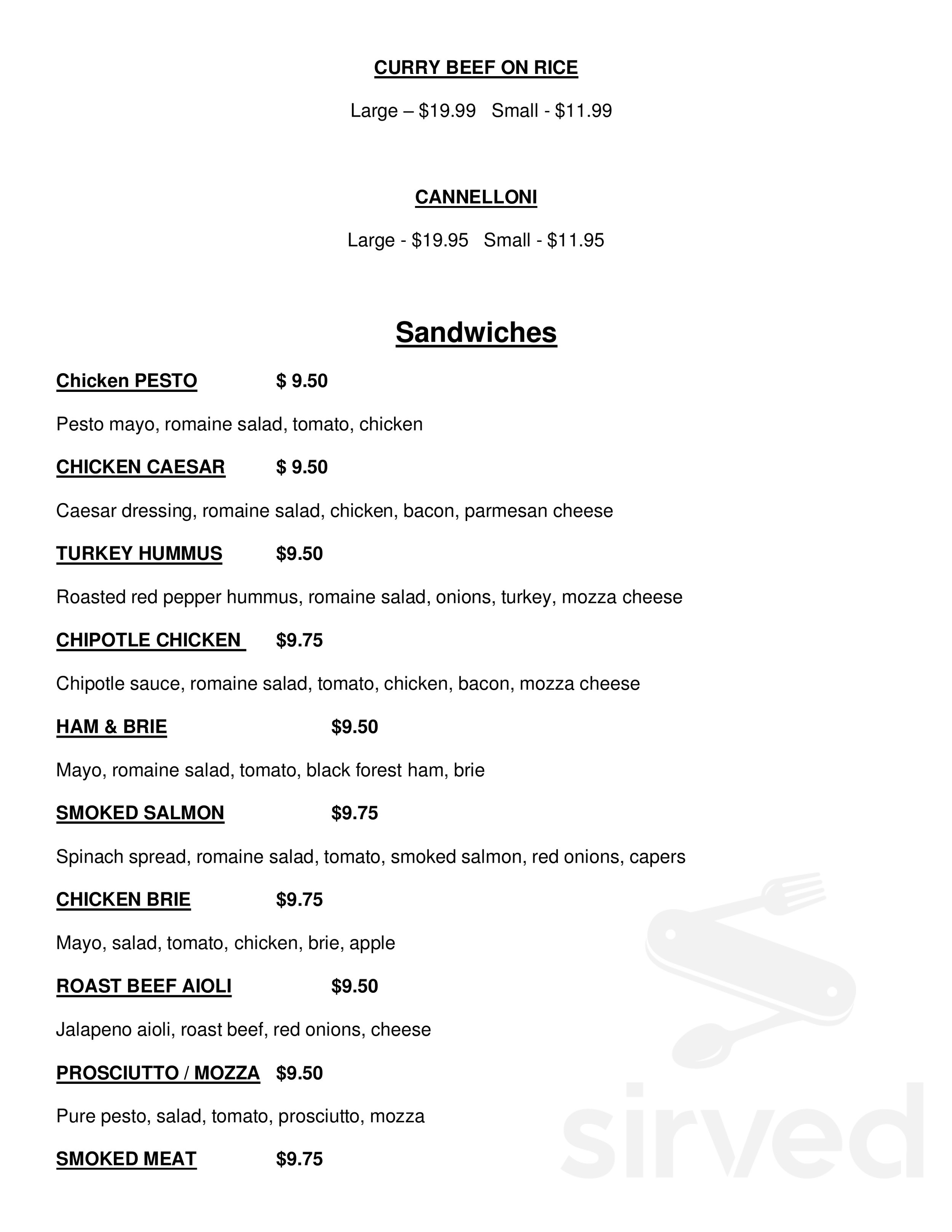 La Maison du Kouign-Amann menu in Kanata, Ontario, Canada