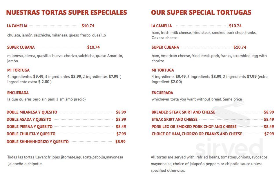 Las Tortugas Parker menus in Aurora, Colorado, United States