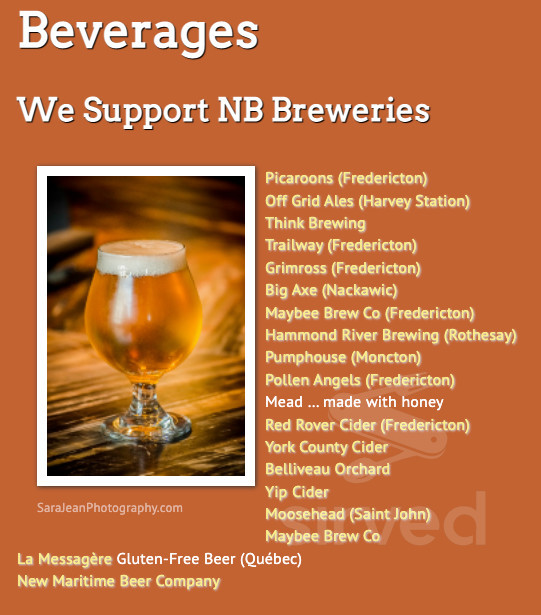 Isaac's Way Restaurant menu in Fredericton, New Brunswick, Canada