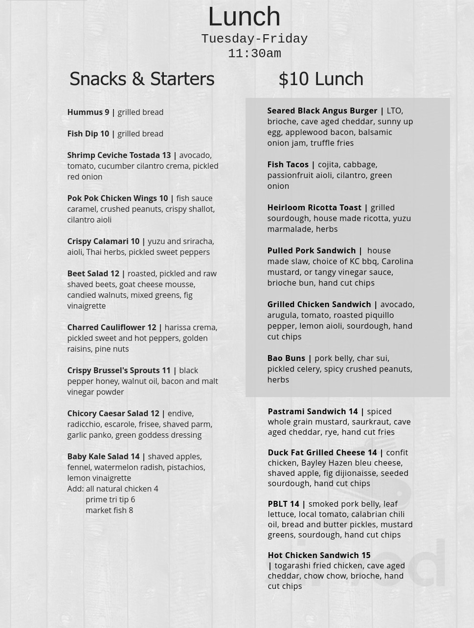 Menu - Delray Beach FL's 3rd & 3rd | Sirved
