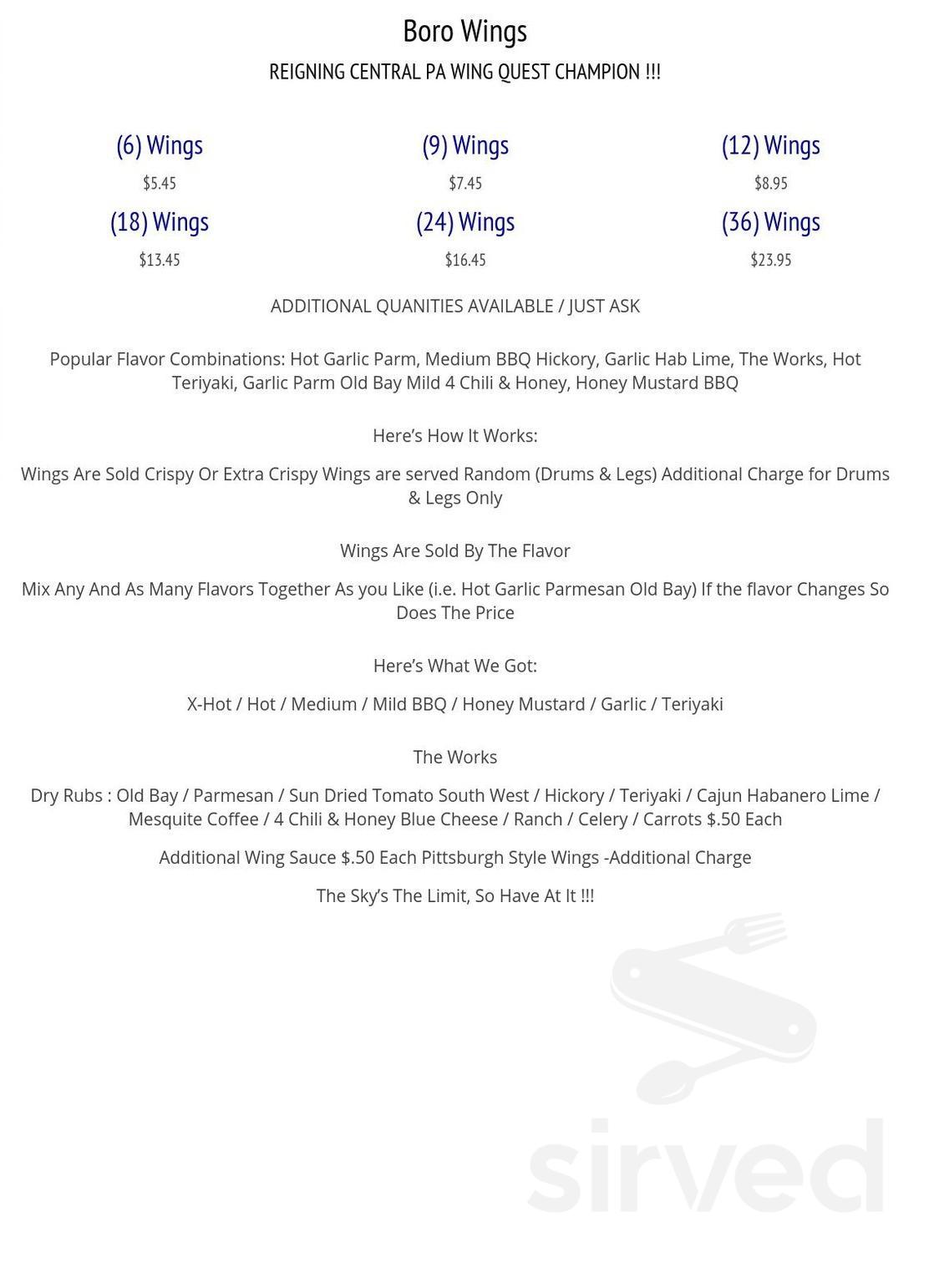 G's Boro Bar & Grill - Hummelstown menus in Hummelstown, Pennsylvania ...