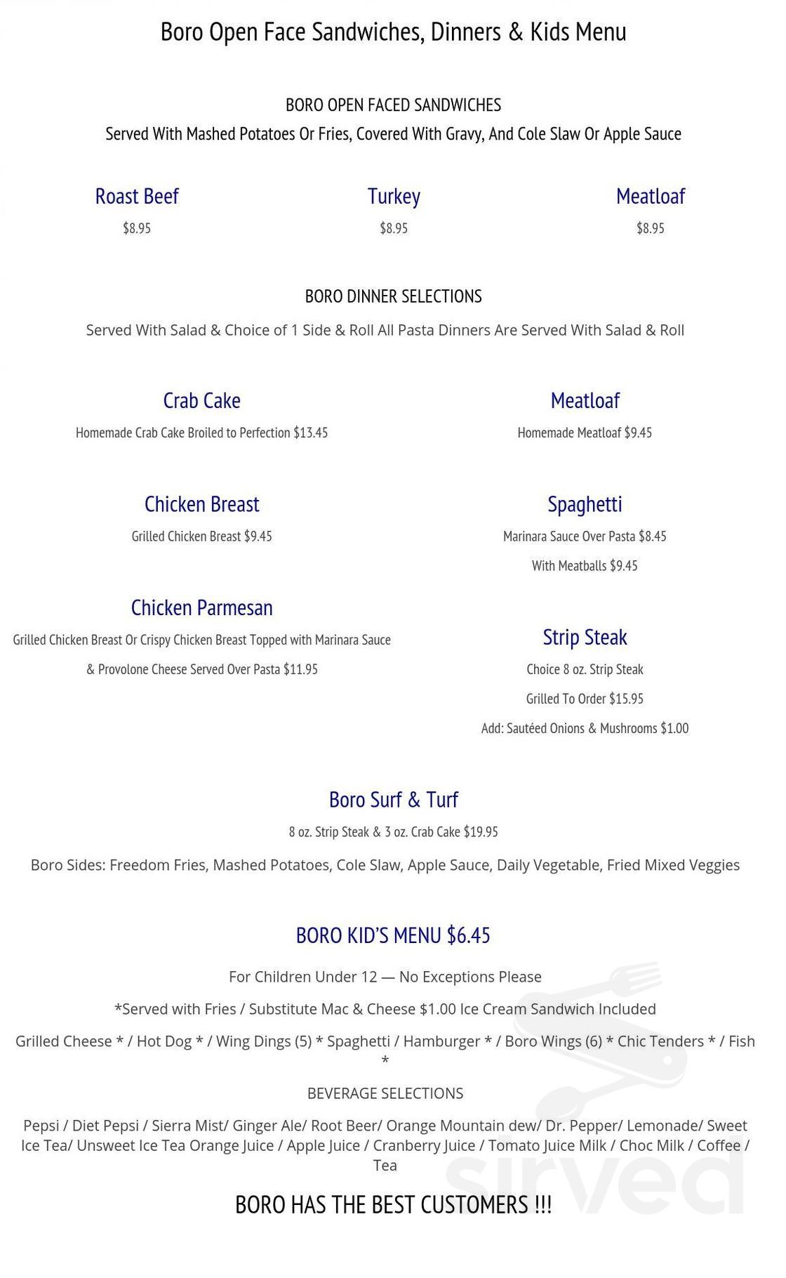 G's Boro Bar & Grill - Hummelstown menus in Hummelstown, Pennsylvania ...