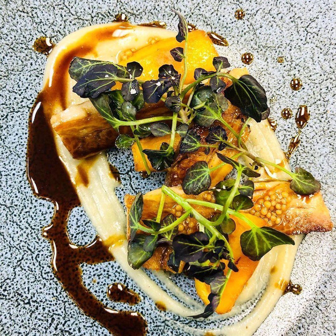 Wolfgang Puck menu in Encino, California, USA