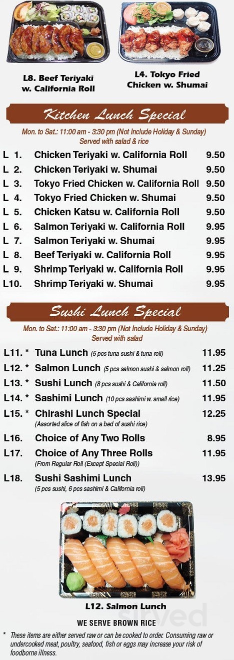 Yimo Sushi & Hibachi menu in Monroe Township, New Jersey, USA