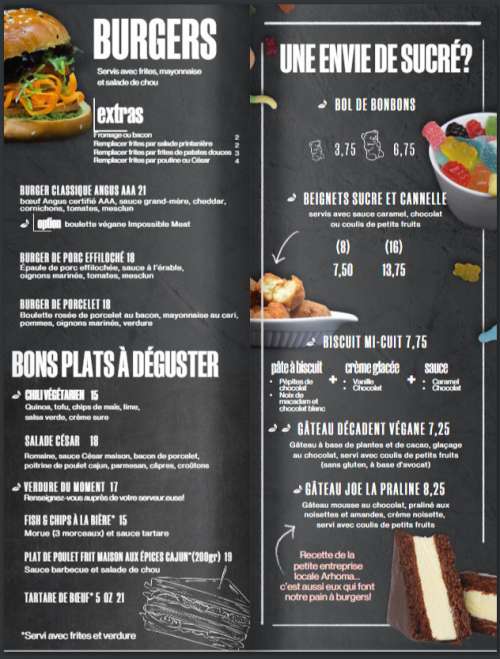 Randolph Pub Ludique DIX30 menu in Brossard, Quebec J4Y 0L1, Canada