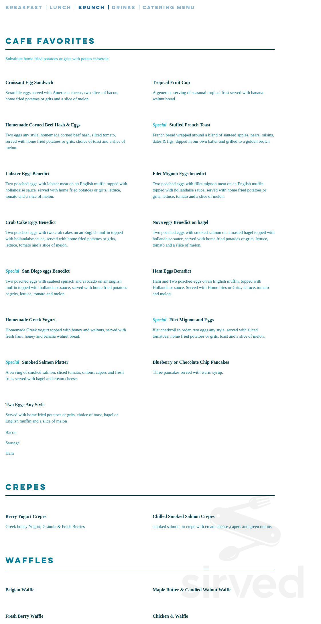 Dune Deck Café menu in Lantana, Florida, USA