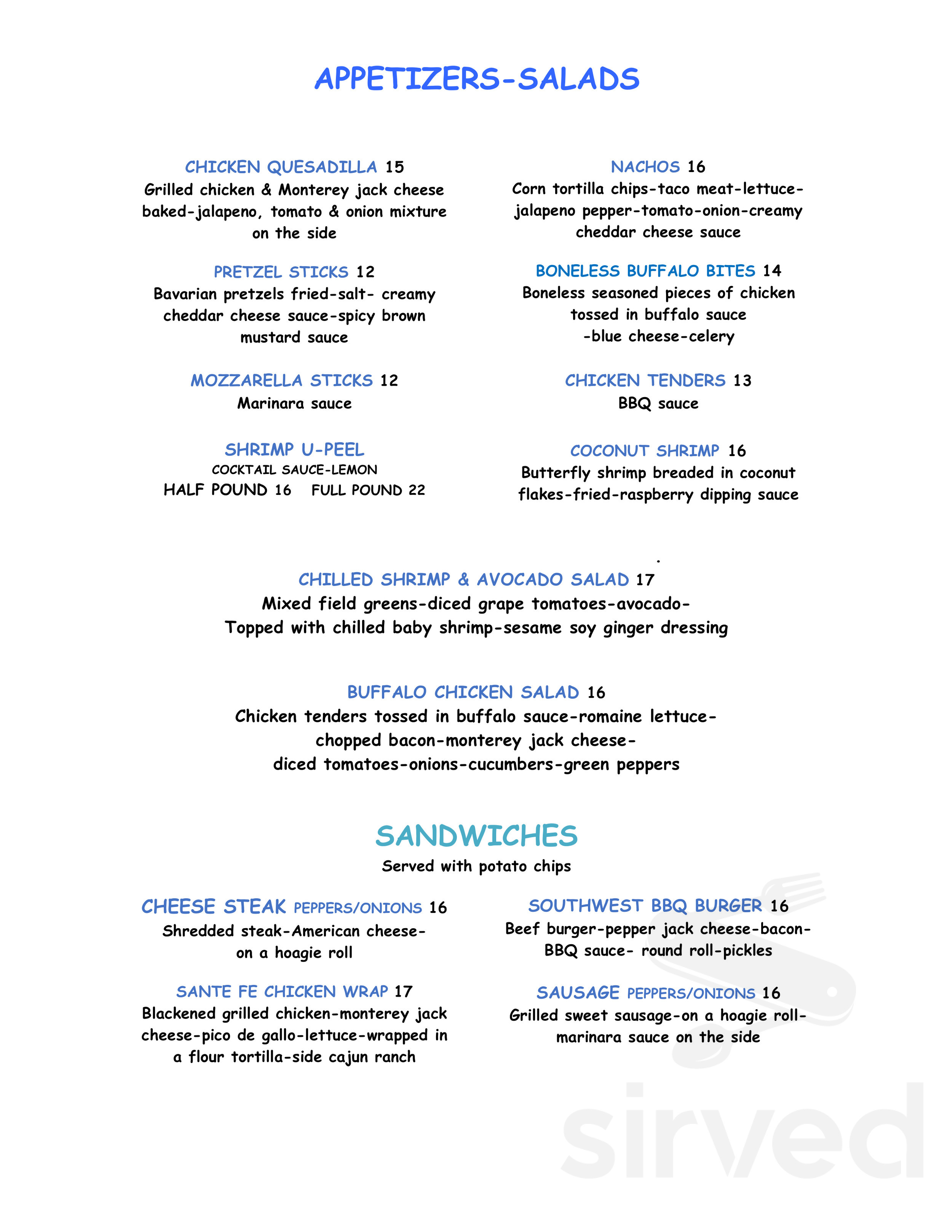 Martell's Tiki Bar menus in Point Pleasant Beach, New Jersey, United States