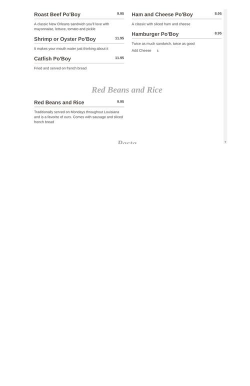 Rick's Crossroads Grill menu in Lincoln, Alabama, USA