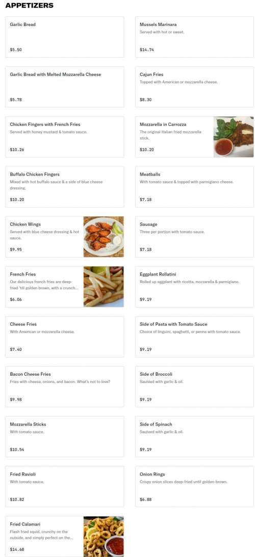 Saporito Pizza menu in Warwick, New York, USA