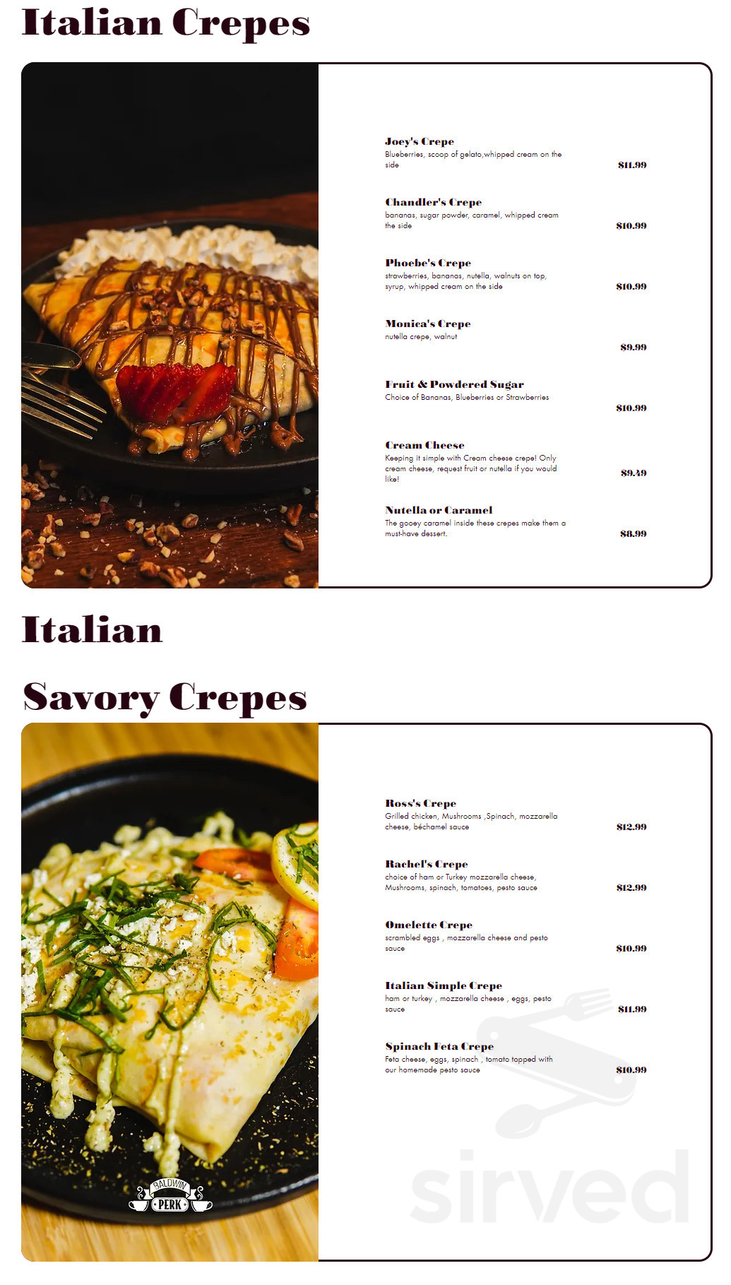 Tutto Caffe - Baldwin Perk menu in Orlando, Florida, USA