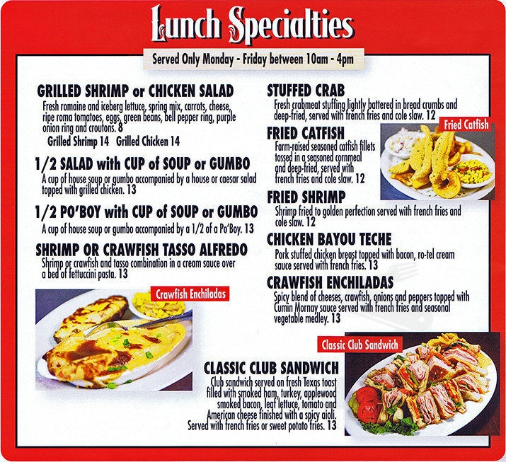 Boutin's Cajun Seafood Steakhouse & Oyster Bar menu in Carencro ...
