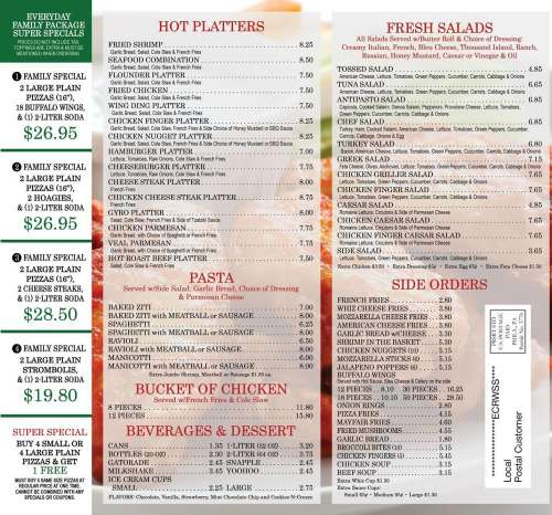 Mayfair Pizza menu in Philadelphia, Pennsylvania, USA