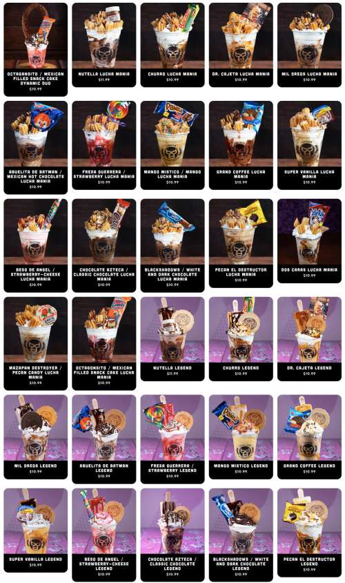 Lucha Libre Ice Cream & Churros menu in Greensboro, North Carolina, USA