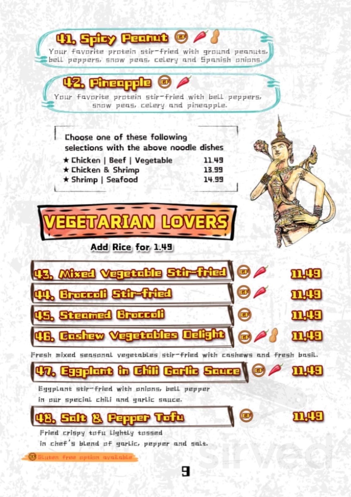 Menu - Guelph ON's Thai Tanic | Sirved