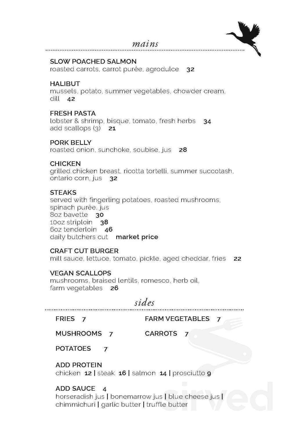 Cambridge Mill menu in Cambridge, Ontario, Canada