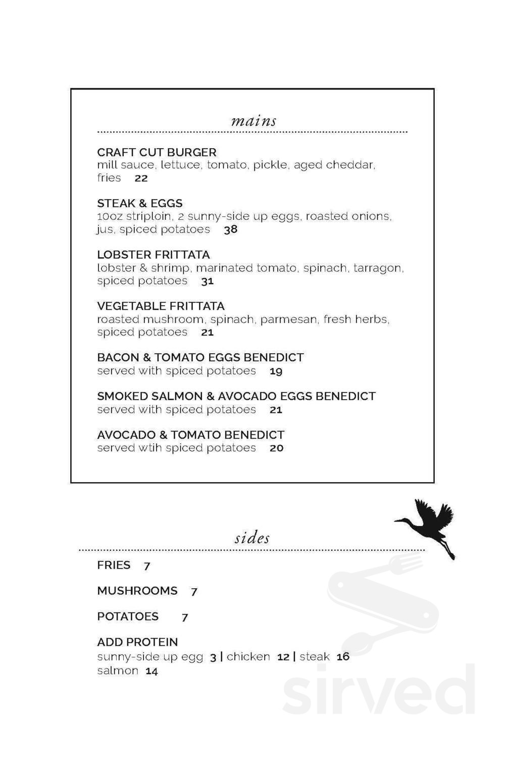 Cambridge Mill menu in Cambridge, Ontario, Canada