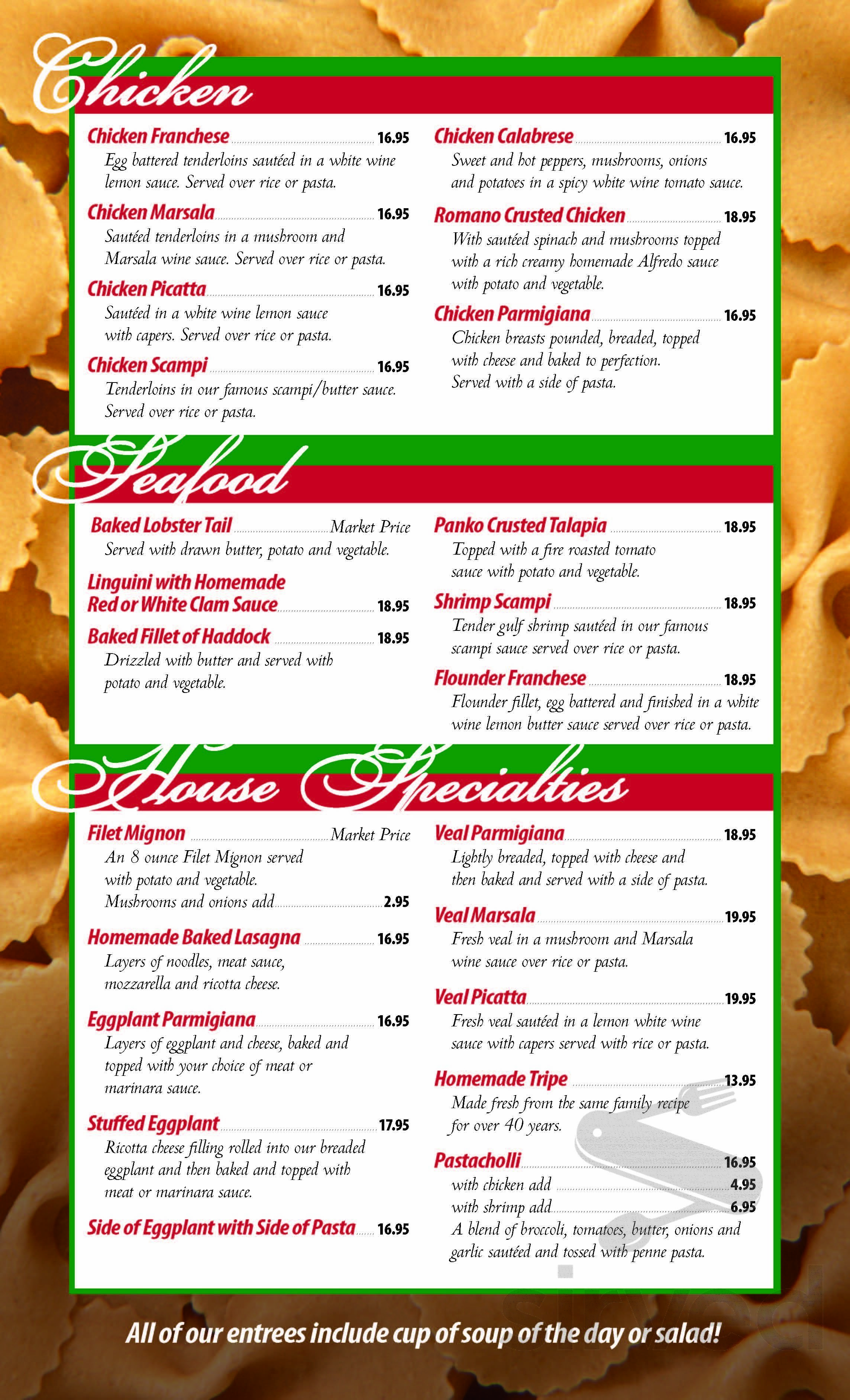 Marianacci's Restaurant menu in West Wyoming, Pennsylvania, USA