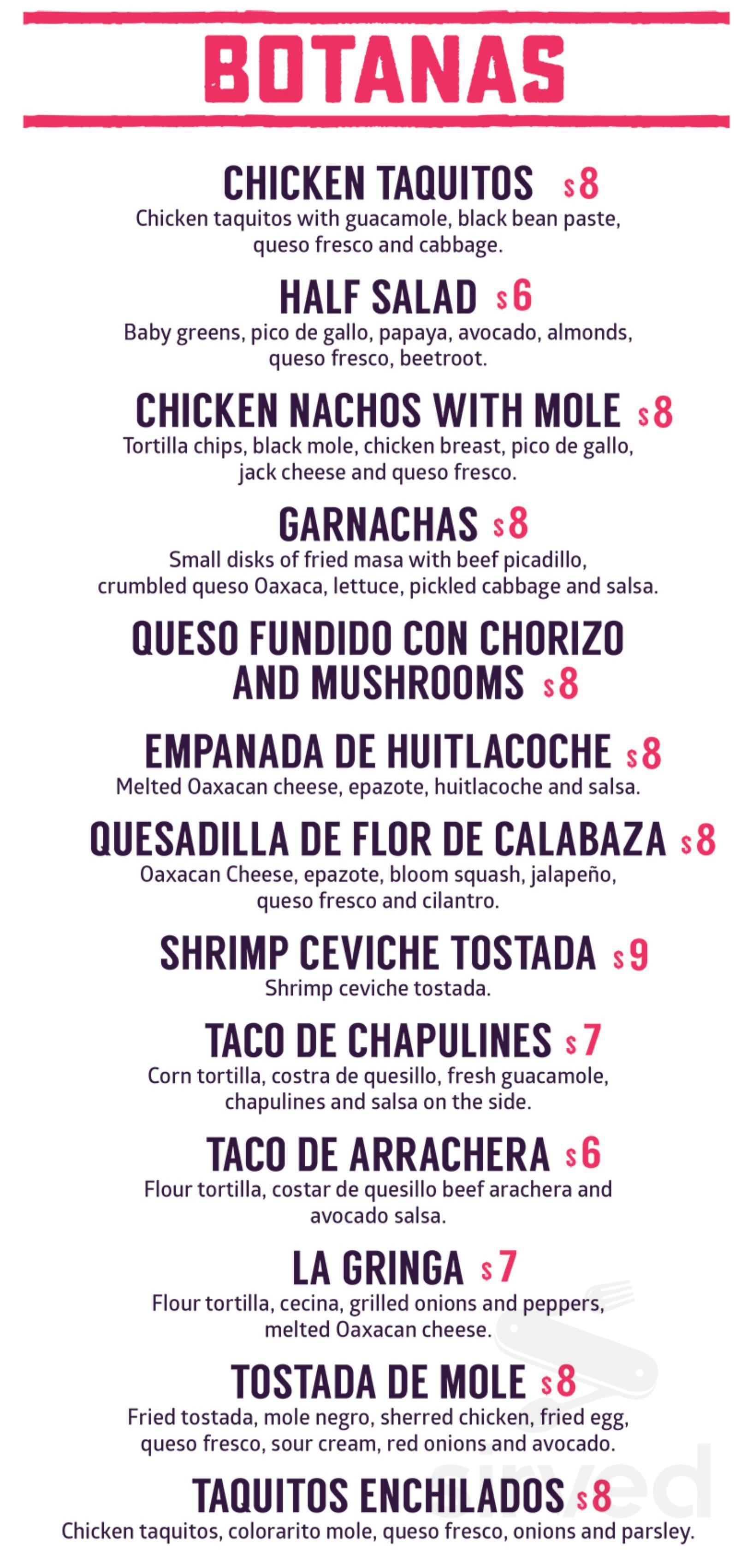 MADRE RESTAURANT & MEZCALERIA menus in Valencia, California, United States