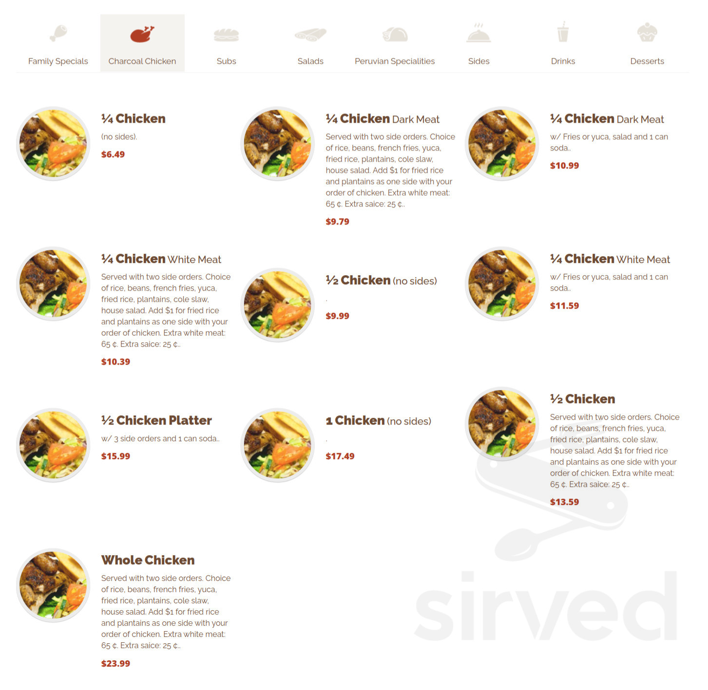 Super Chicken menu in Falls Church, Virginia, USA