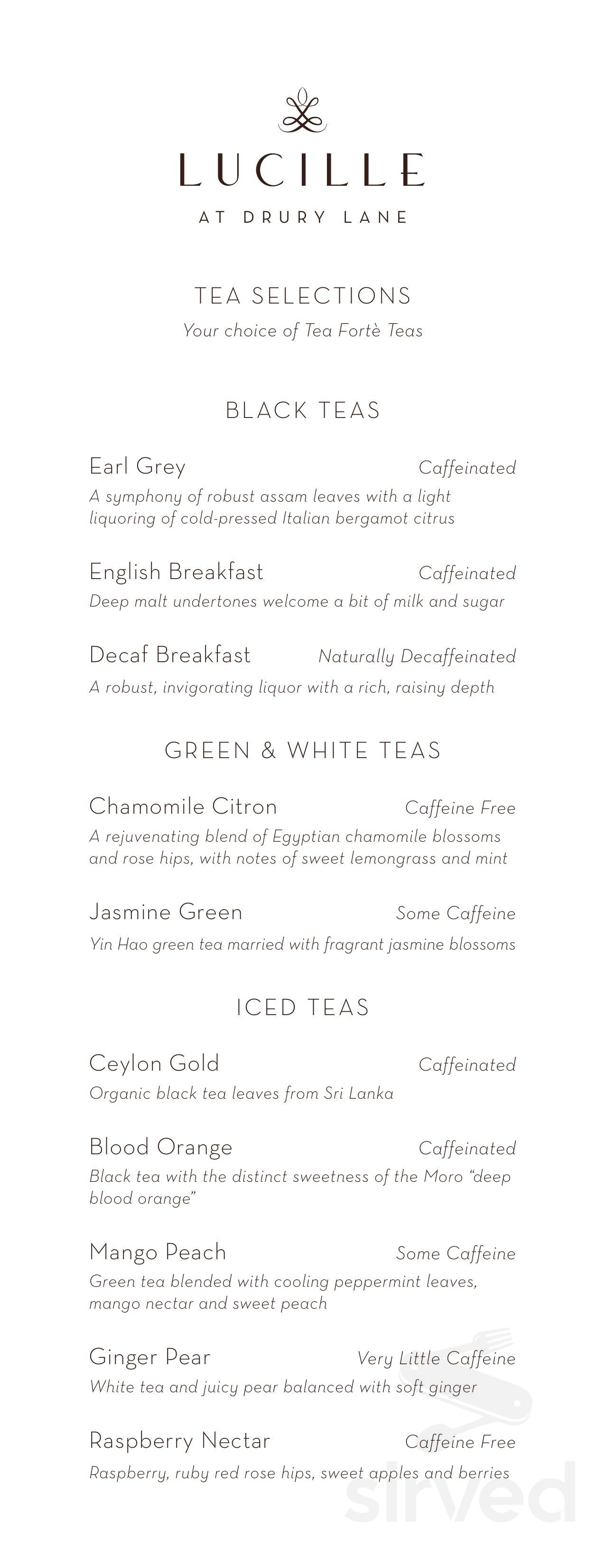 Drury Lane Theatre & Events menus in Oakbrook Terrace, Illinois, United ...
