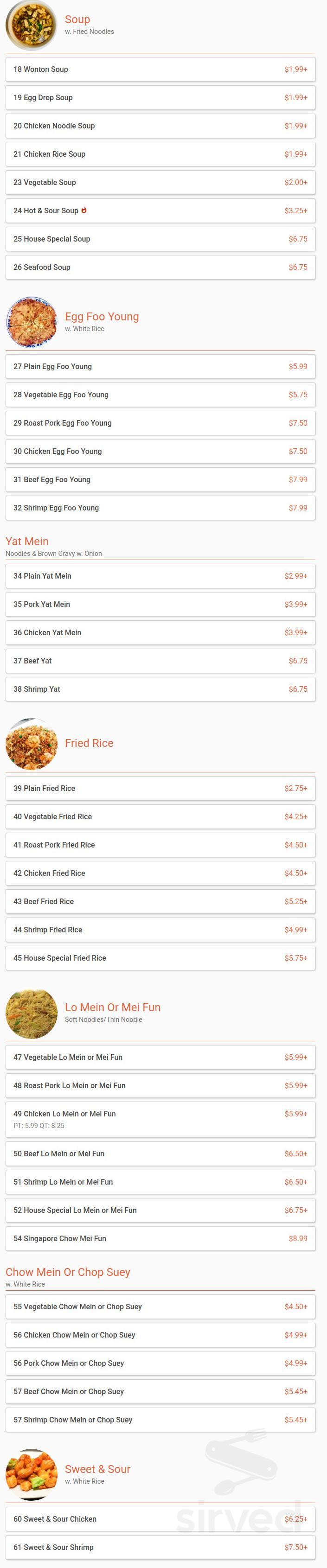 Menu - Philadelphia PA's Xing Wong House | Sirved