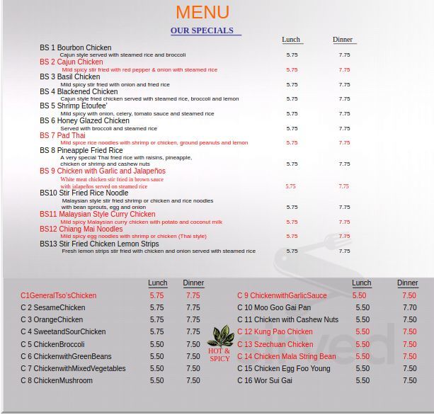 Buckeye Asian Express menus in Columbus, Ohio, United States