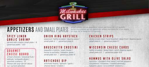 Milwaukee Grill Janesville Menu - Janesville, Wisconsin | Sirved
