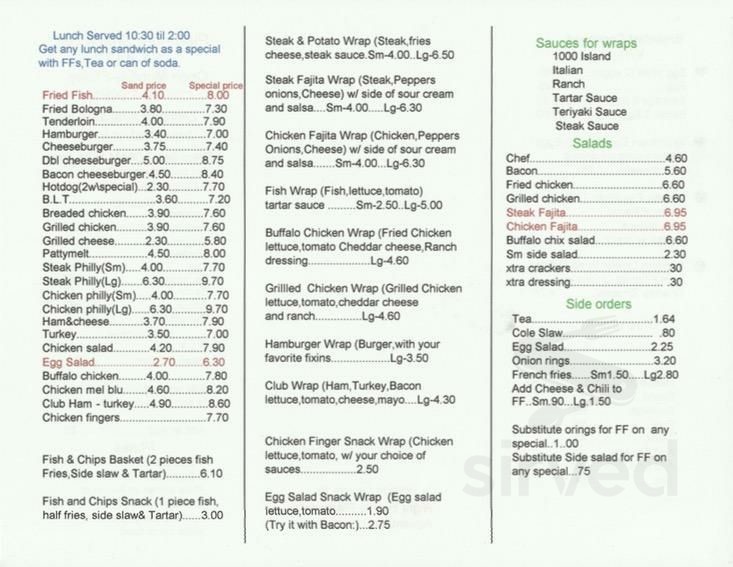 Menu - Winston-Salem NC's Piedmont Aviation Snack Bar | Sirved