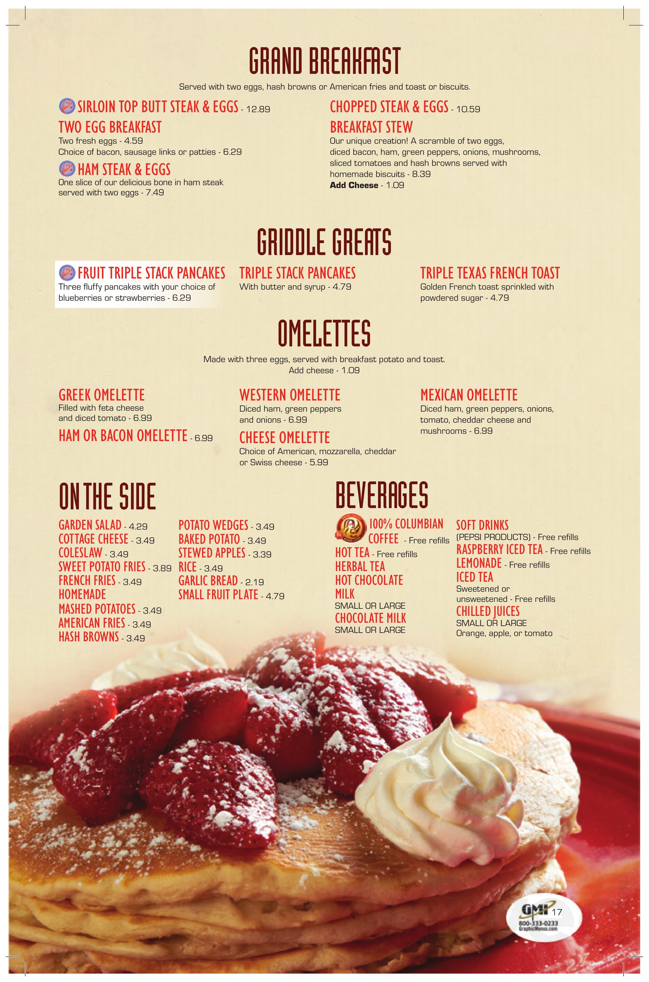 Christos Family Dining menu in Knox, Indiana, USA