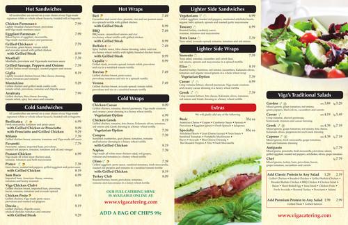 Viga menu in Boston, Massachusetts, USA