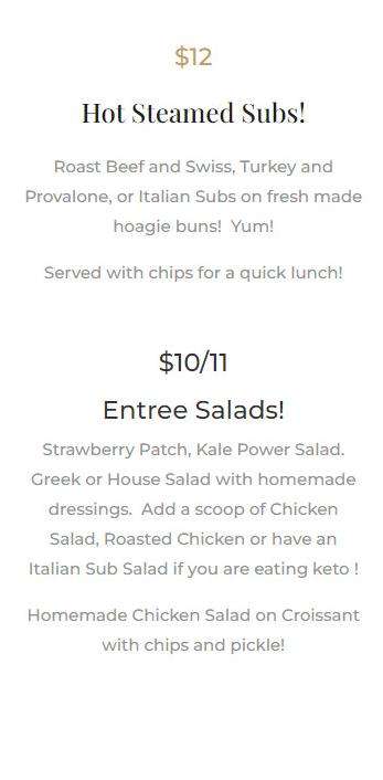 The Abbey at the Heartland Chapel menu in Townsend, Tennessee, USA