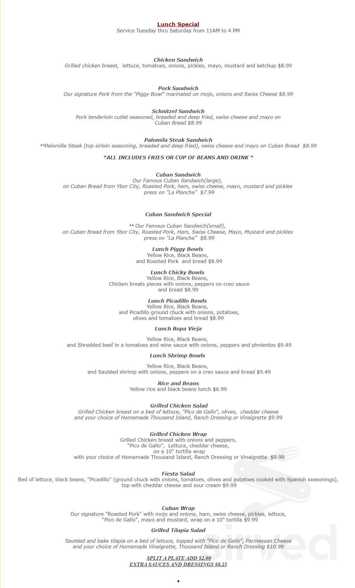Menu for Nani's Restaurant in Blairsville, GA | Sirved