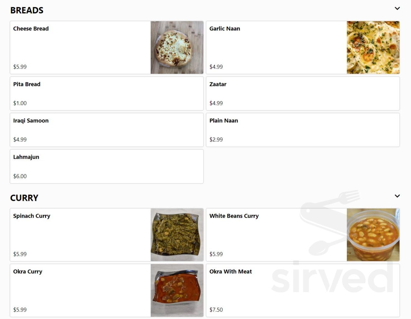 Menu - Portland ME's Falafel Time | Sirved
