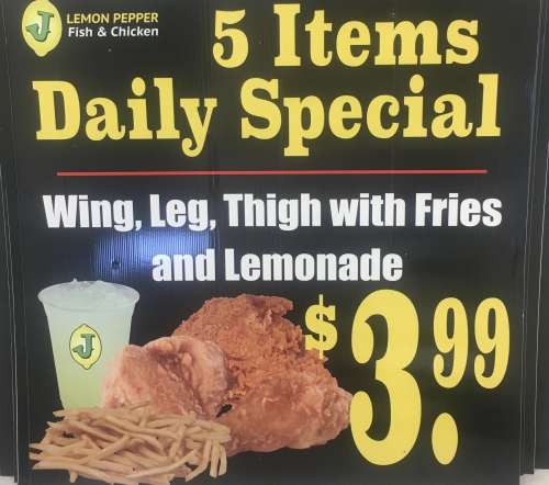 J Lemon Pepper fish & Chicken menu in Columbus, Ohio, USA