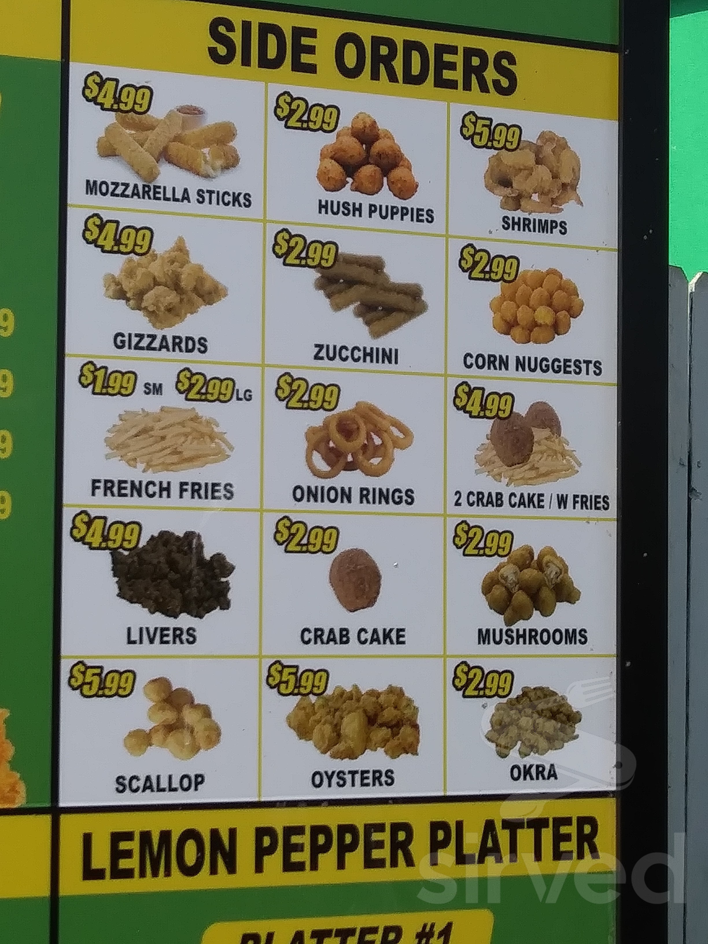 J Lemon Pepper fish & Chicken menus in Columbus, Ohio, United States