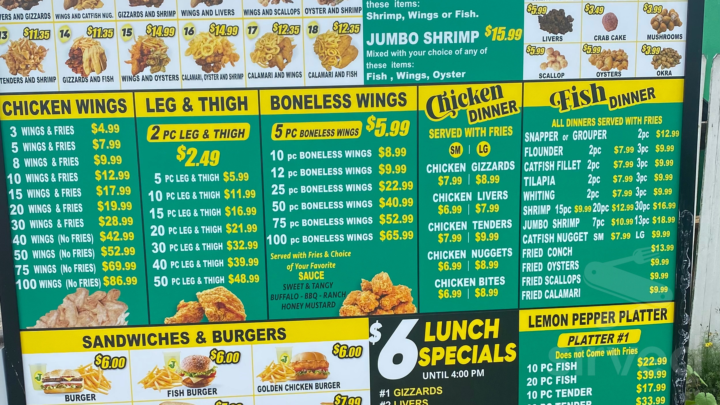 J Lemon Pepper fish & Chicken menus in Columbus, Ohio, United States