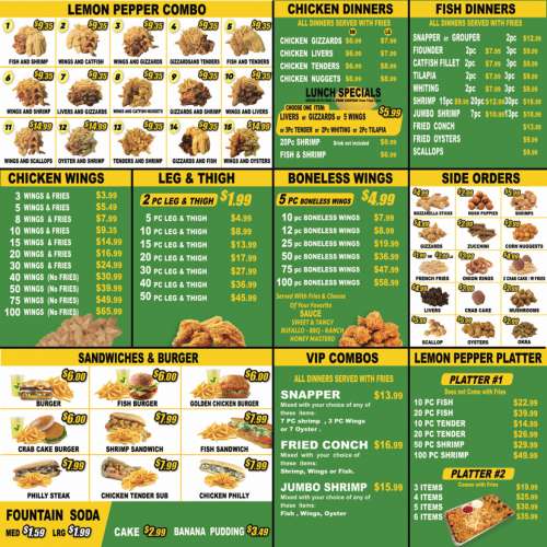 J Lemon Pepper fish & Chicken menu in Columbus, Ohio, USA