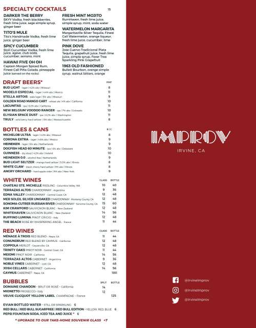 Resident Taco menu in Brea, California, USA