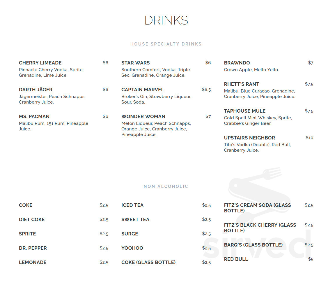 Menu - Springfield MO's 417 Taphouse | Sirved