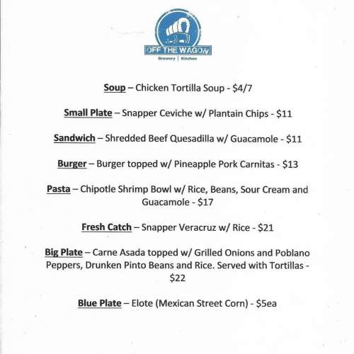 3 Bridges Brewing menu in Venice, Florida, USA