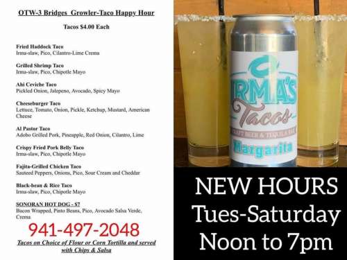 3 Bridges Brewing menu in Venice, Florida, USA