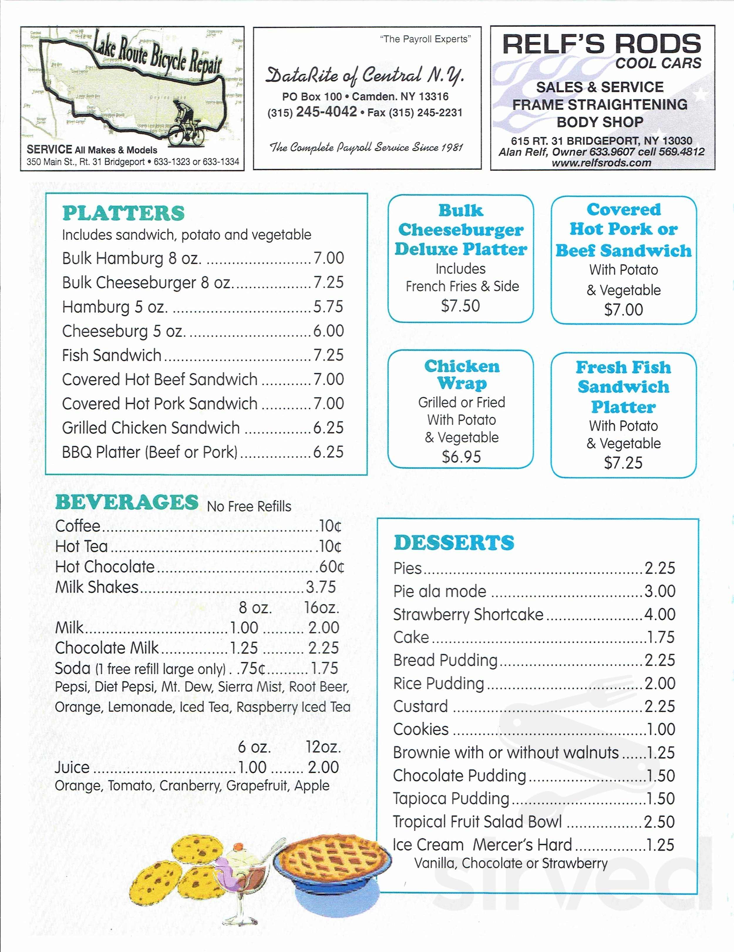 Flo's Diner menus in Canastota, New York, United States