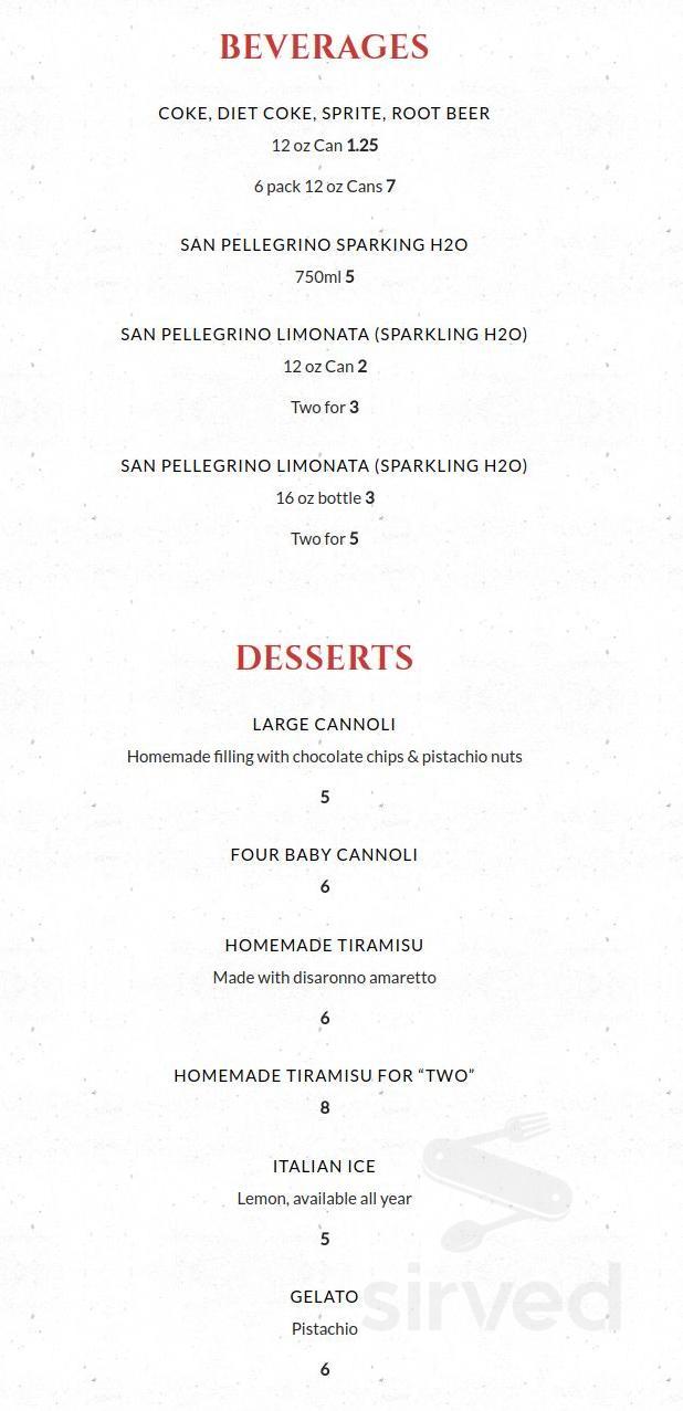 La Gondola Italian Restaurant menu in Chicago, Illinois, USA