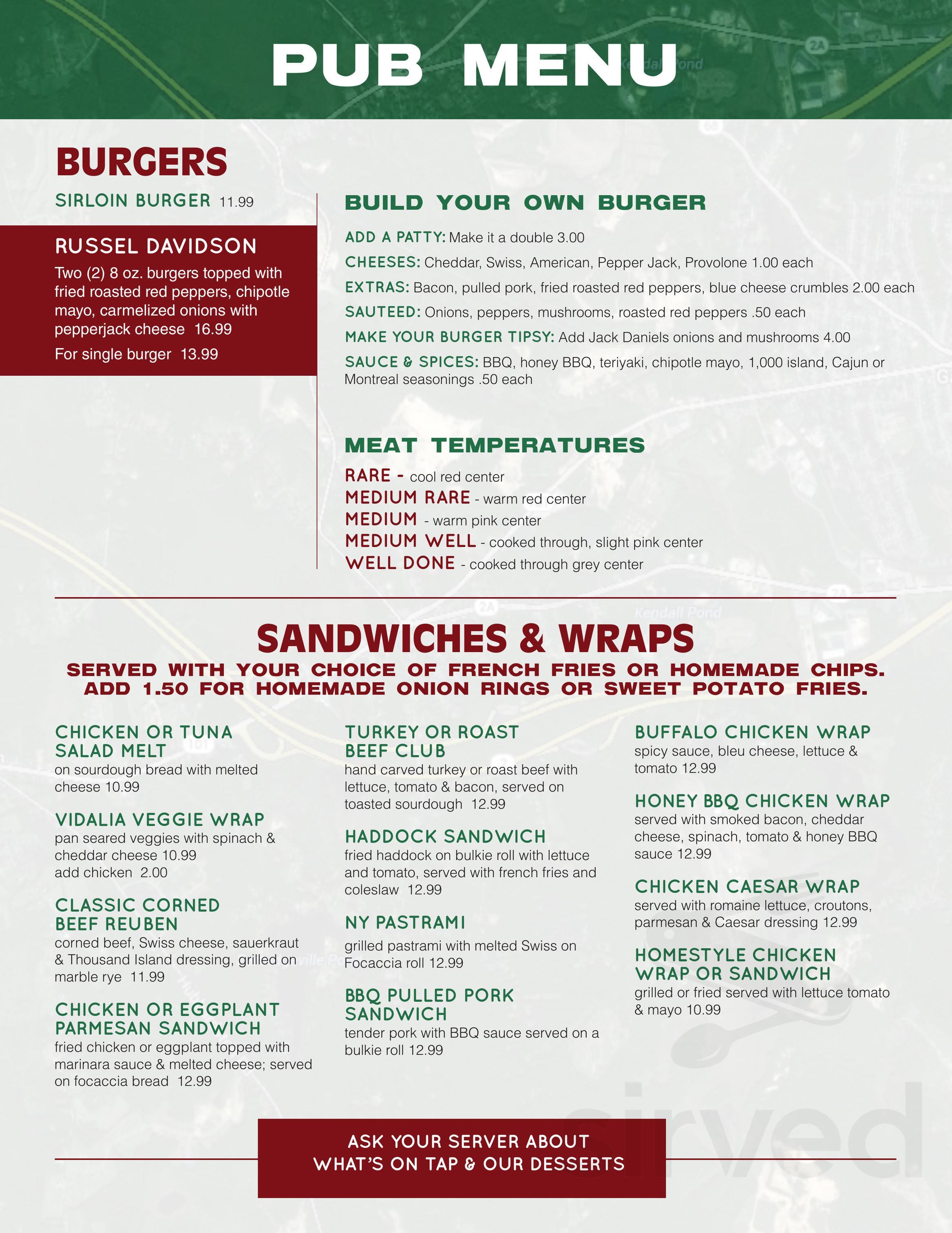 J K Crossroads Restaurant menus in Templeton, Massachusetts, United States