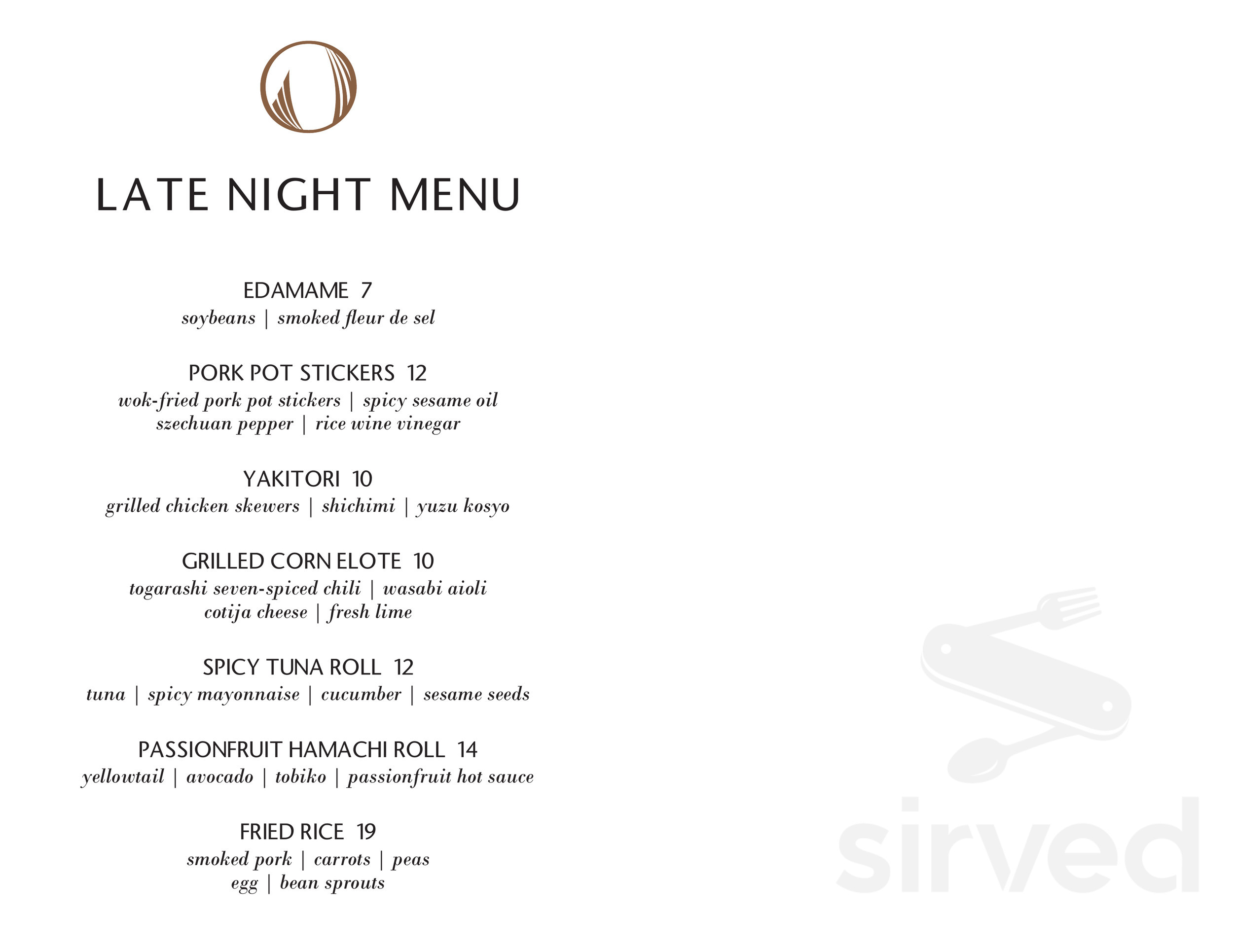 Orion's Roof menus in Virginia Beach, Virginia, United States