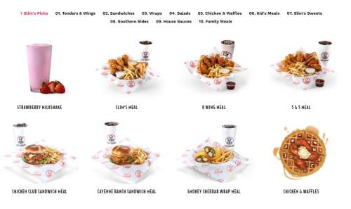 Slim Chickens menu in Fort Polk South, Louisiana, USA